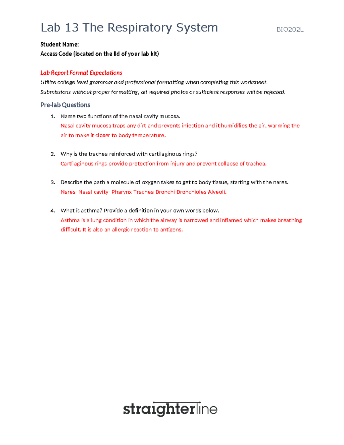 BIO202 Lab 13: Microscopic Anatomy and Spirometry of the Respiratory ...