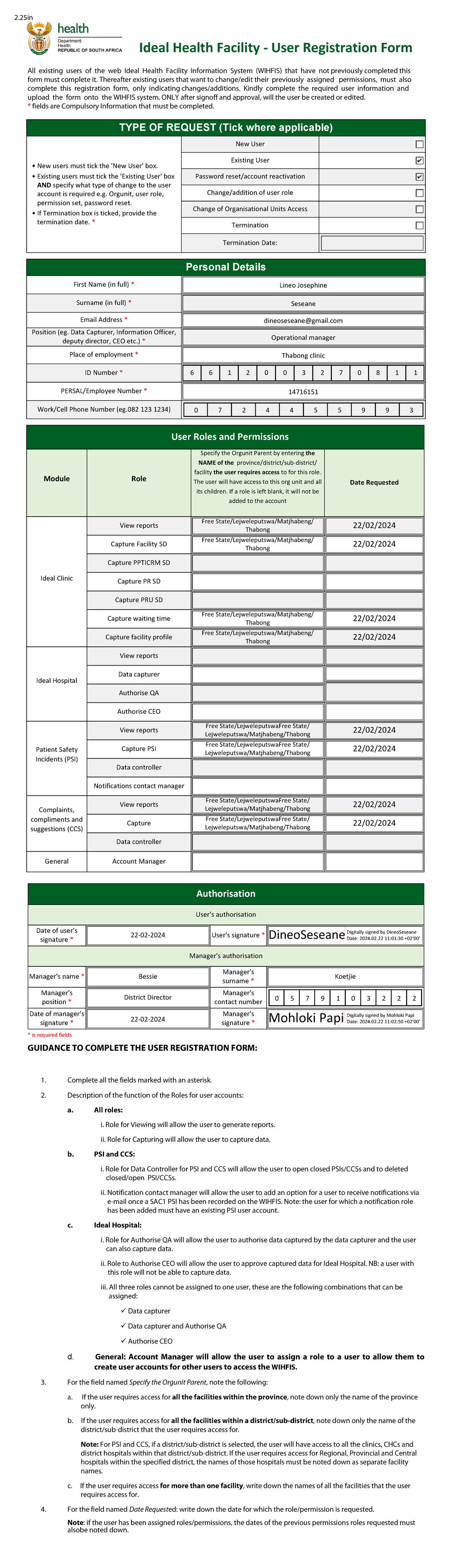 Ideal Health Facility User Reg Form - May 2024 (WIHFIS) - Studocu