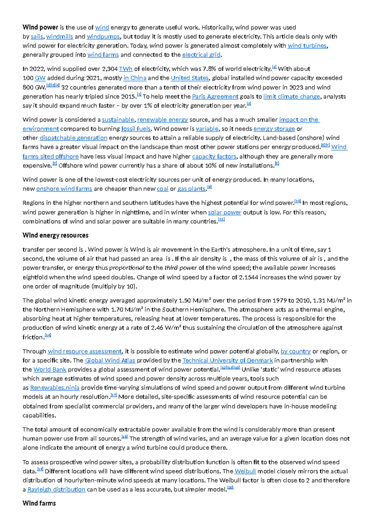 Wind Power: Key Concepts and Worked Examples - ENER 301 - Studocu