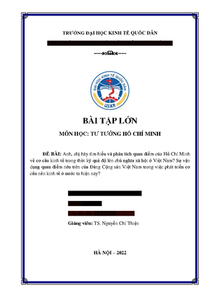 [Solved] Vn dng t tng H Ch Minh v c lp dn tc gn lin vi ch ngha x hi trong - Tư tưởng Hồ Chí Minh ...