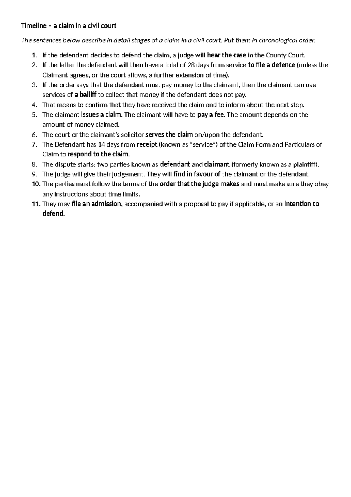 Civil Court Claim Process Stages And Chronology Explained Studocu