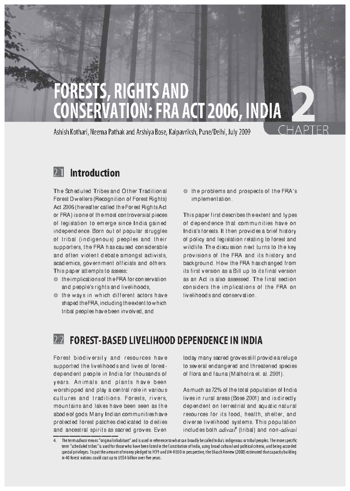 FRA Act 2006: Implications for Forest Rights and Conservation in India ...