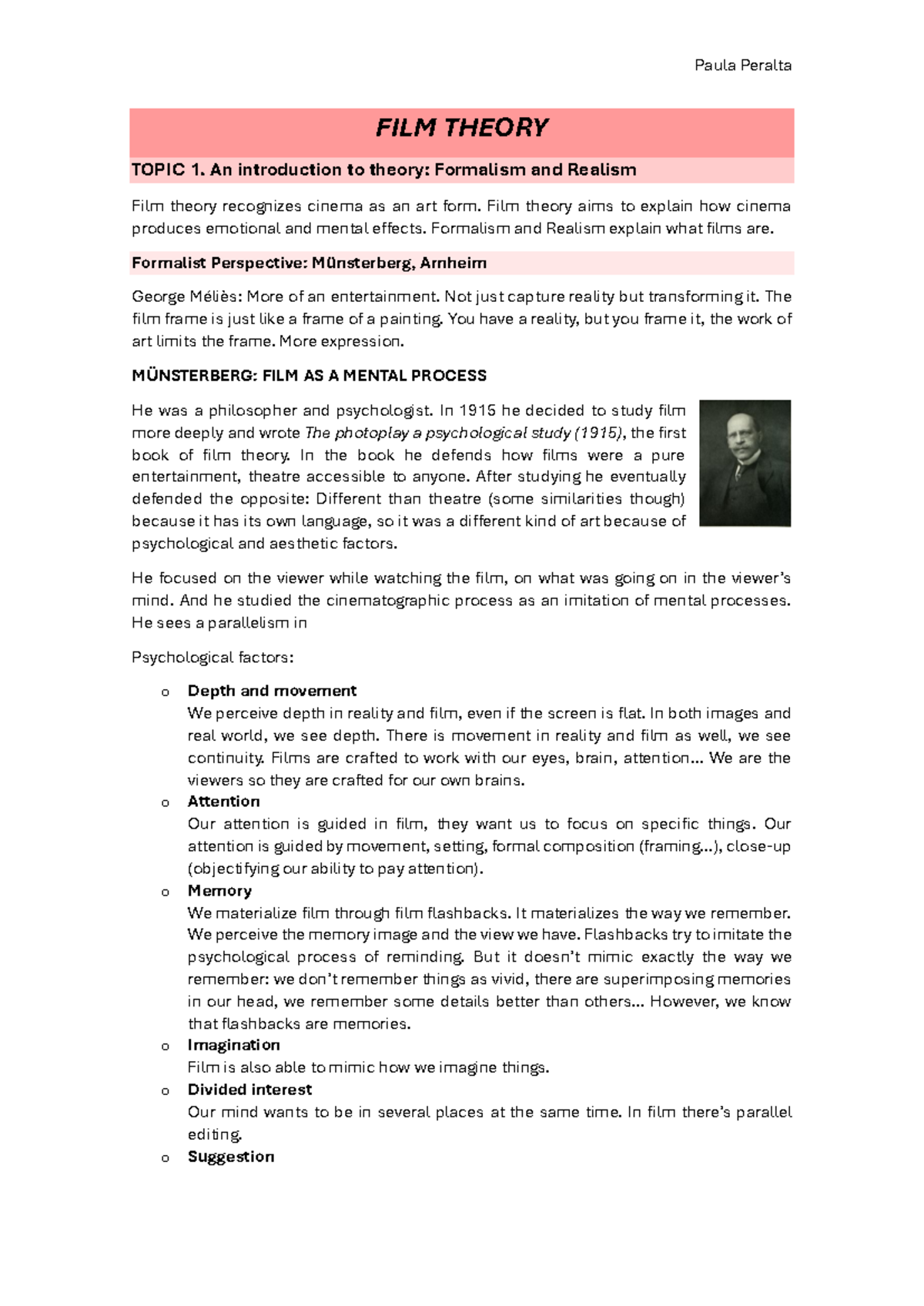 Film Theory Overview: Formalism & Realism - Paula Peralta FILM 101 ...