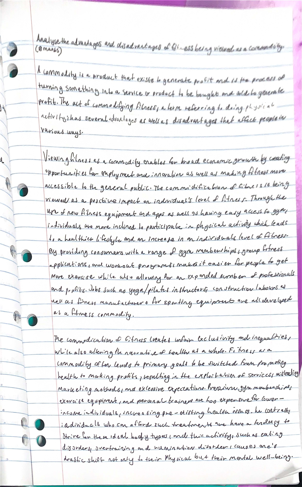 Pdhpe Response: Analyzing the Pros and Cons of Fitness as a Commodity ...