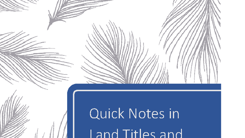 Land Titles and Deeds: Quick Study Notes for JOANNE MARIE VALLES, CPA ...