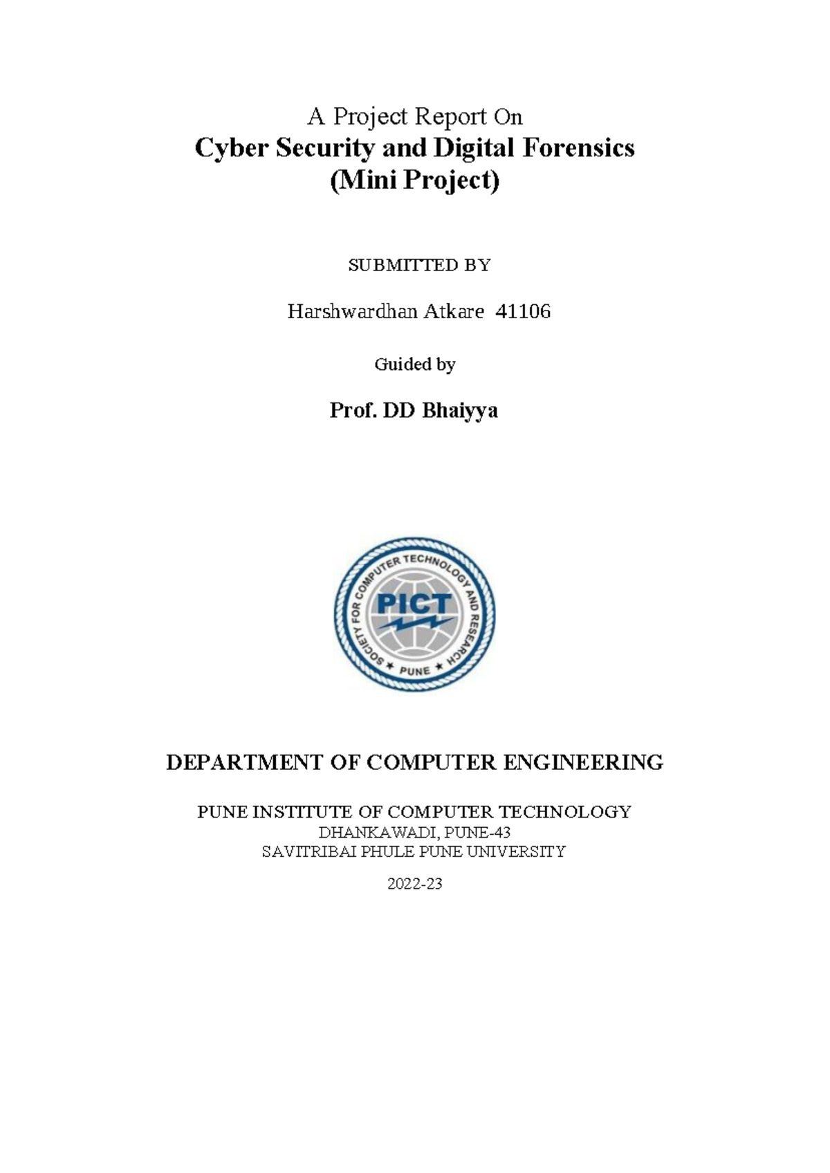 41106 CSDF Mini Project: Digital Image Forensics Techniques - Studocu