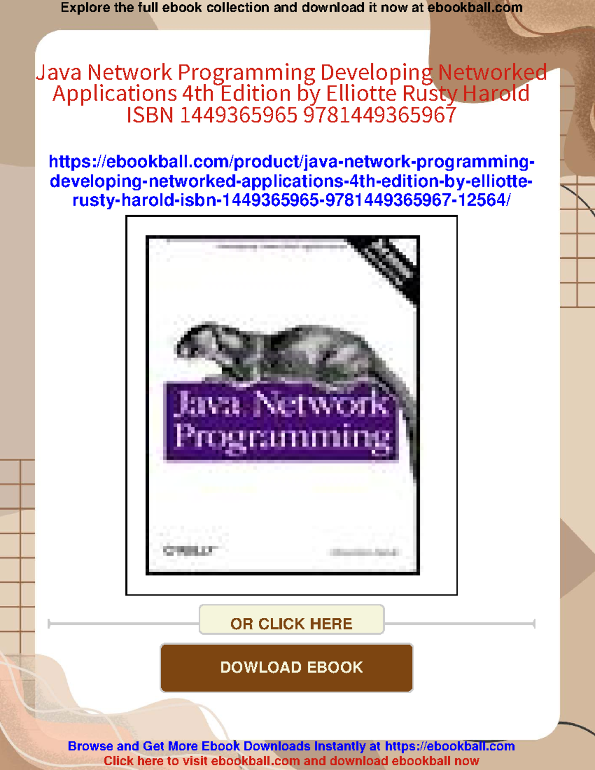 Java network programming: Developing networked applications, 4th edition - Studocu