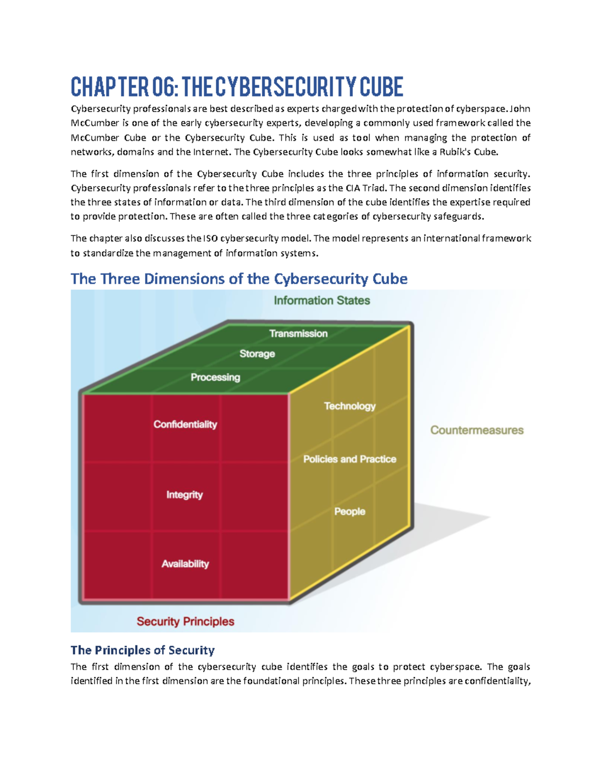 Chapter 06: Understanding the Cybersecurity Cube Framework - Studocu