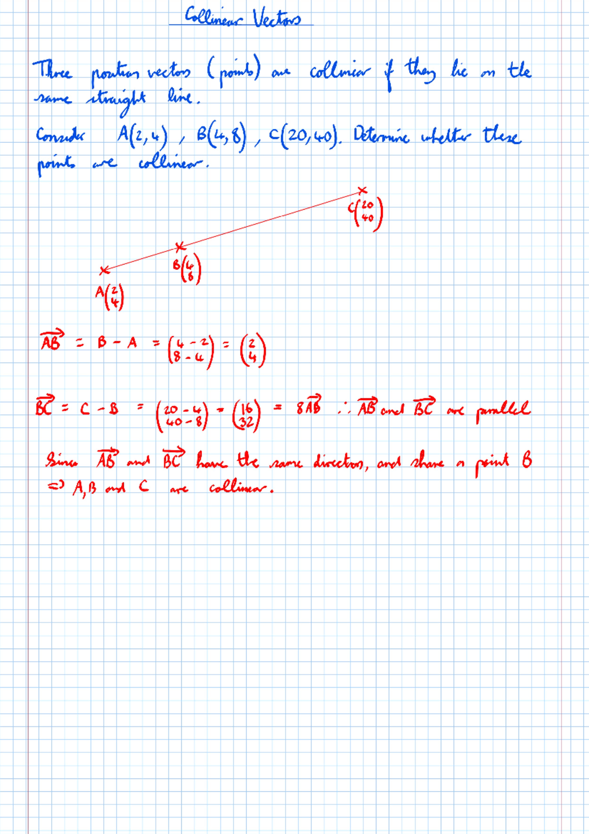 Collinear Vectors Lesson Notes: Exploring Straight Line Relationships ...