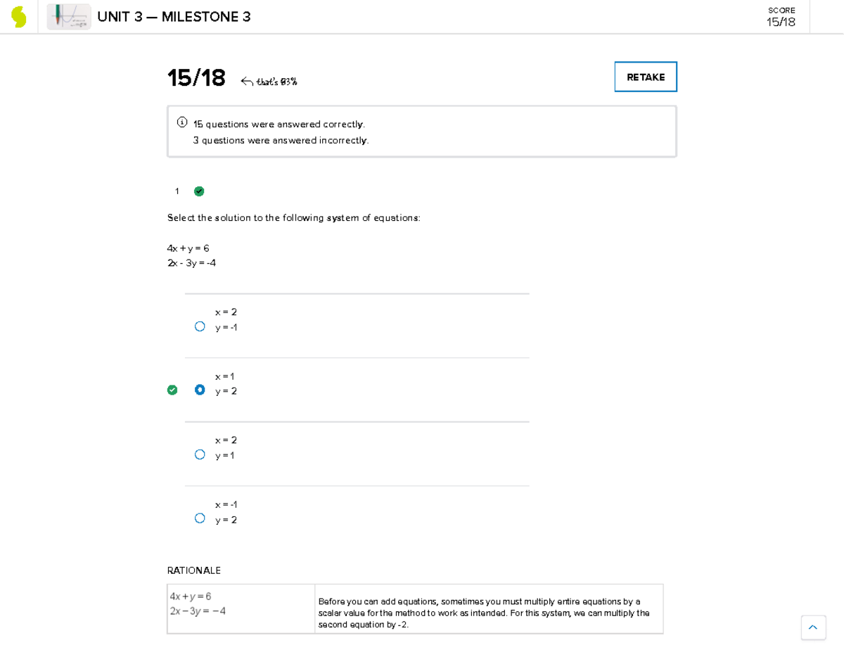 Algebra Milestone 3: Solving Linear Equations & Inequalities - Studocu