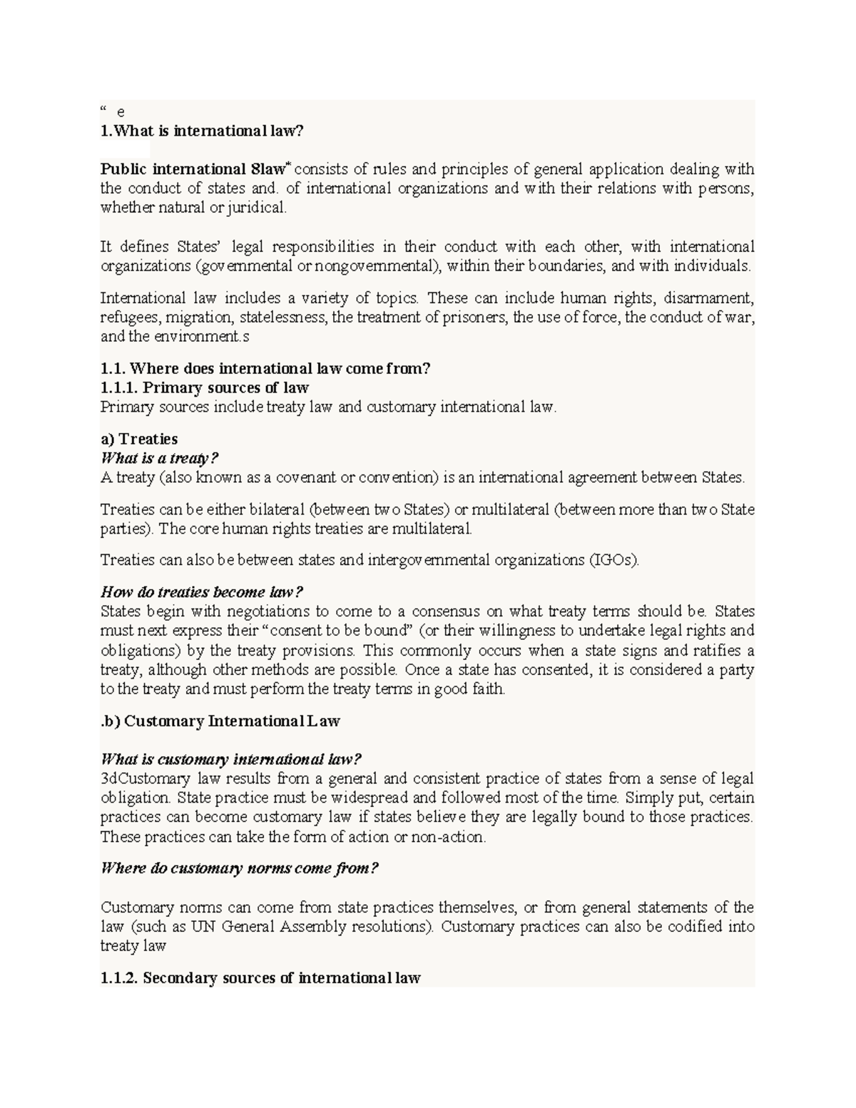 International Law and Human Rights: Key Concepts and Debates - Studocu