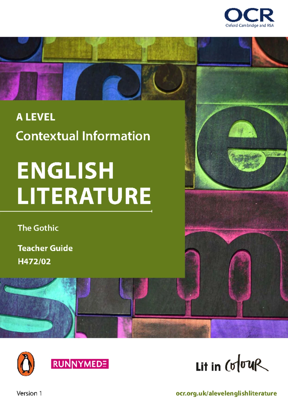 OCR A Level English Literature: The Gothic Contextual Information Guide ...