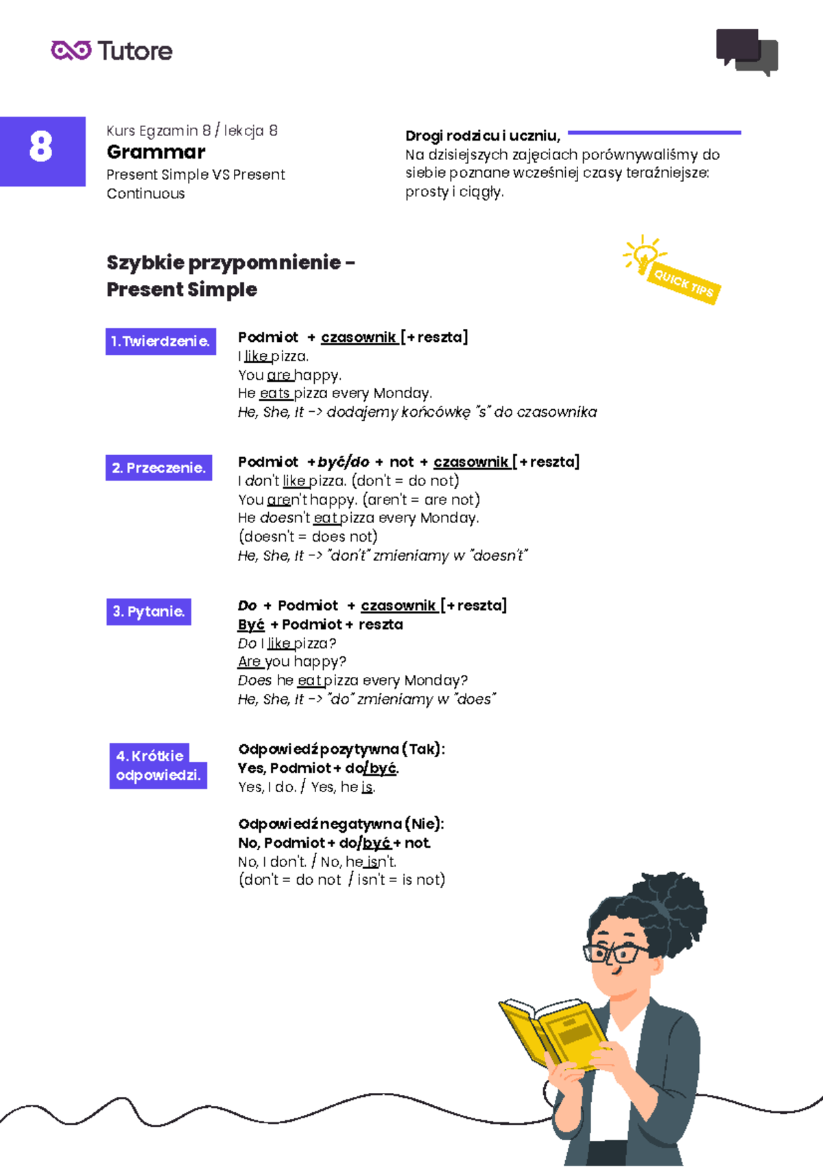 Present Simple & Present Continuous Grammar Notes (ENG 101) - Studocu