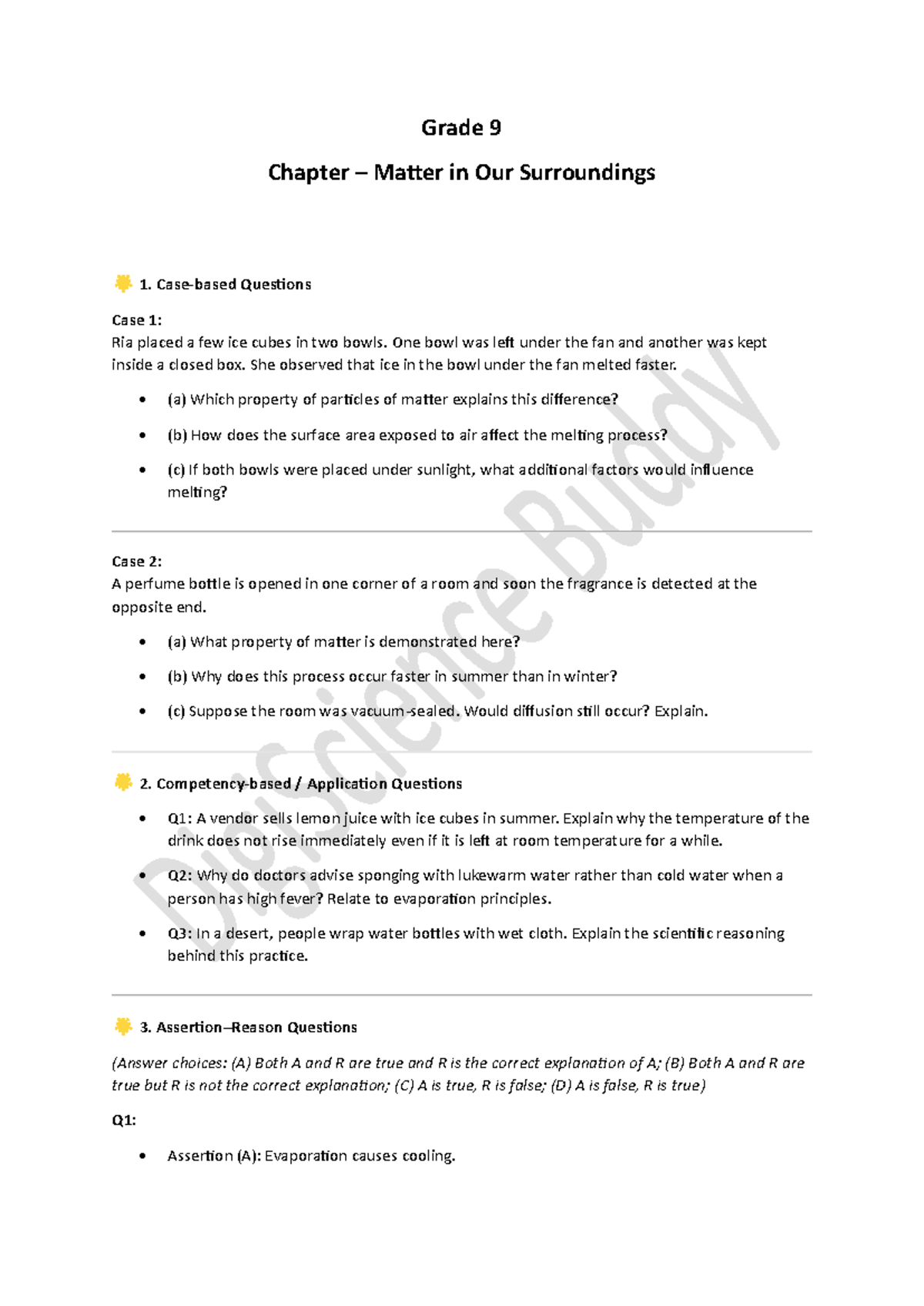 Grade 9 Matter in Our Surroundings: Chapter Questions & Applications ...