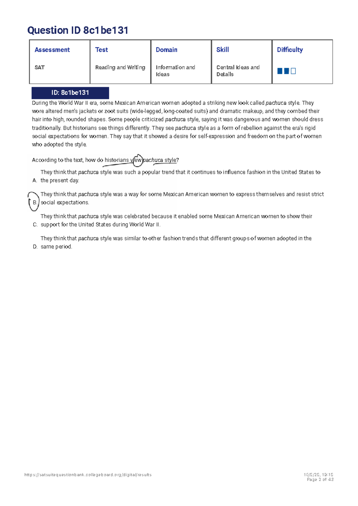 Assessment Test: Central Ideas & Details - SAT Reading & Writing - Studocu