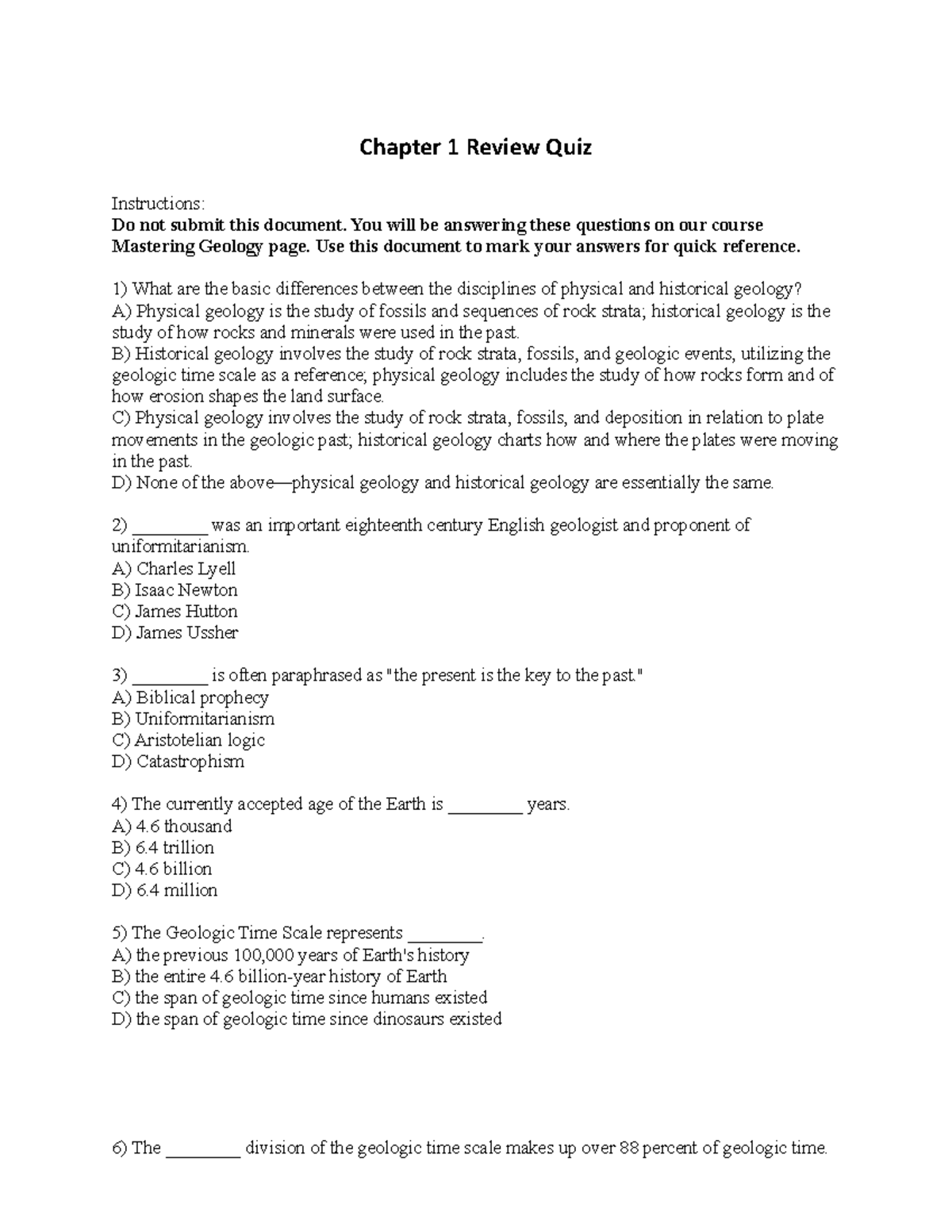 Chapter 1 Review Quiz: Key Concepts and Practice Questions - Studocu