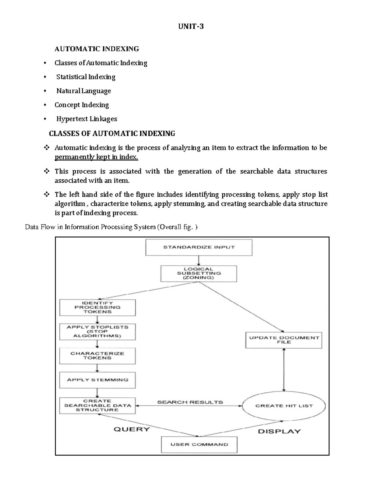 Unit 3 - Comprehensive Notes on Automatic Indexing Techniques - Studocu