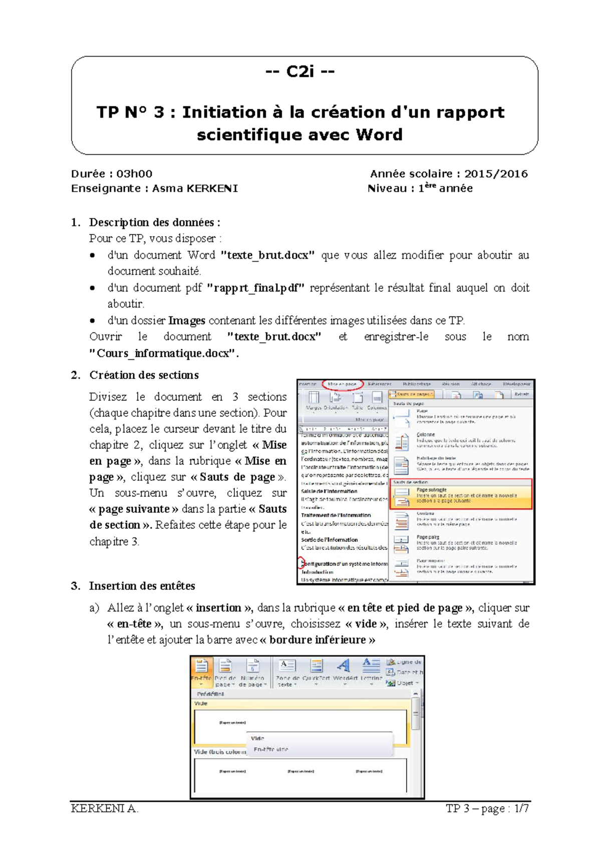 TP N° 3 : Rapport Scientifique avec Word en Python - Studocu