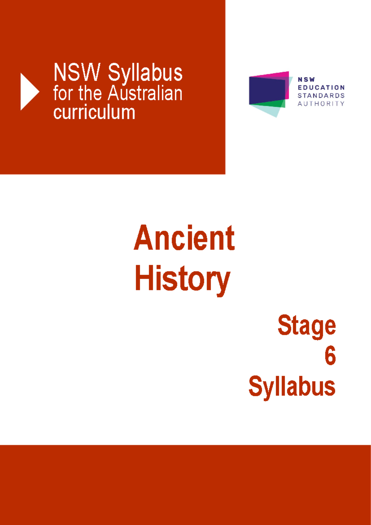 Ancient History Stage 6 Syllabus 2017 - NSW Education Standards ...