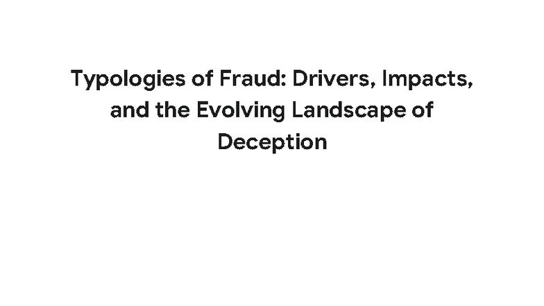 Fraud Typologies - A Comprehensive Analysis (ENG) - Typologies of Fraud ...