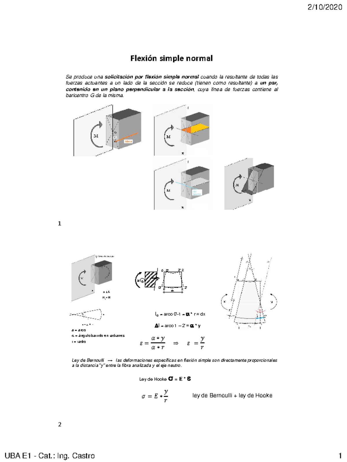 Flexión Simple Normal - UBA E1 Cat.: Ing. Castro - Studocu