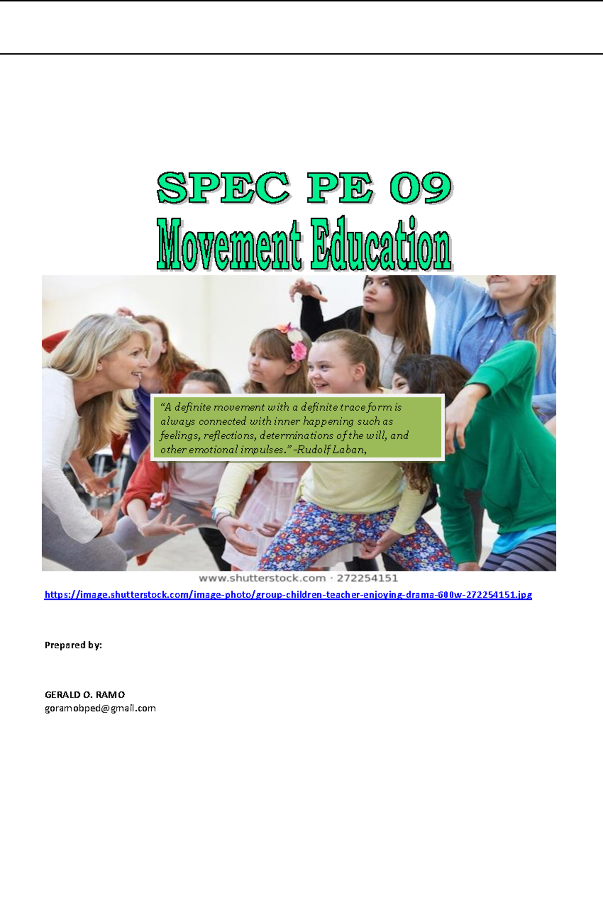 Movement Education Module 1: Foundations of Motor Skills in PE - Studocu