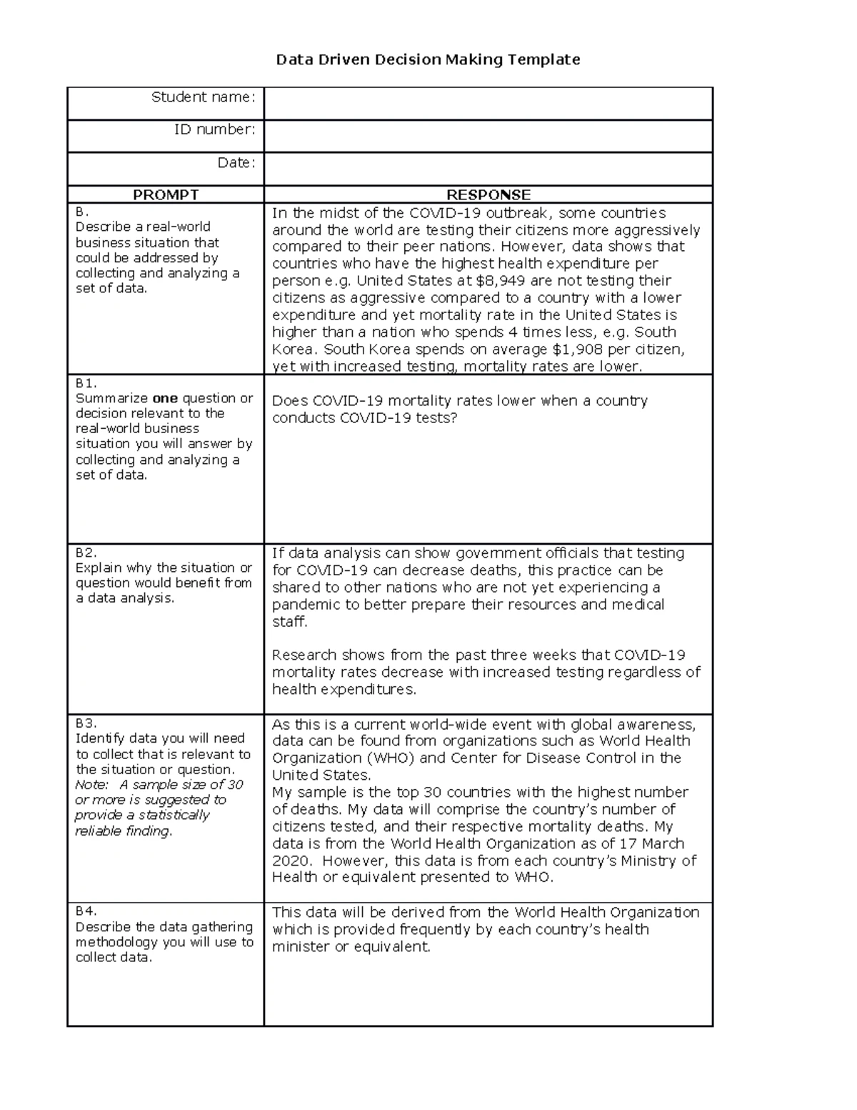 Castleman - QUM3 Task 2 - C207 Decision Tree Analysis for MPC - Studocu
