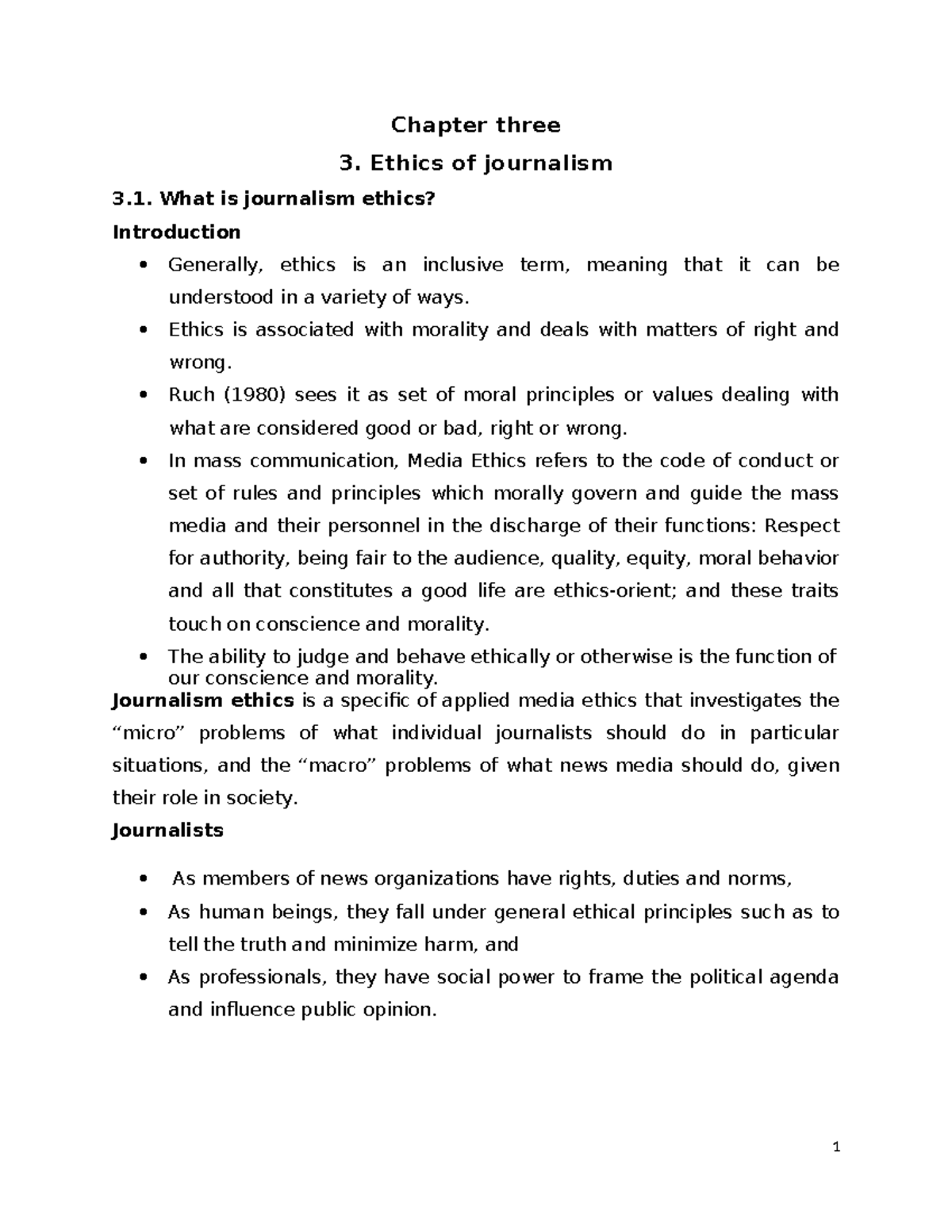 Chapter 3: Ethics of Journalism - Understanding Key Principles and ...
