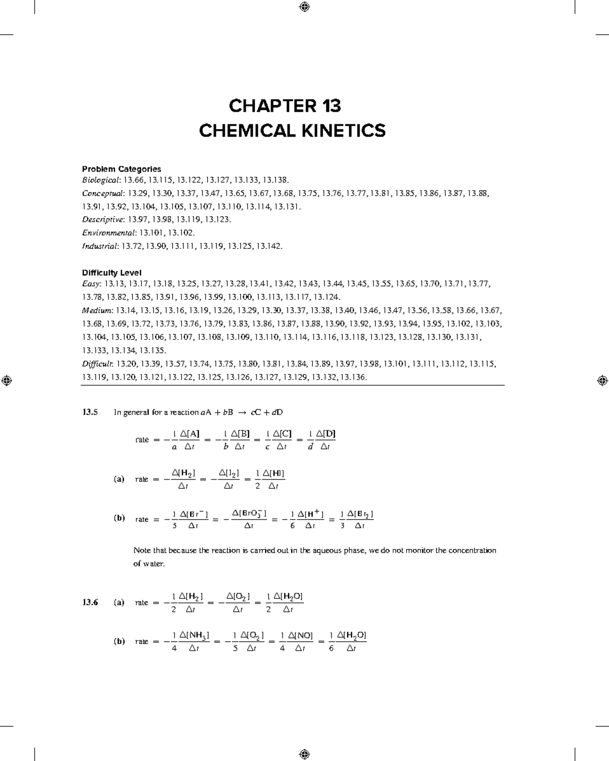 ISM 13: Chemical Kinetics Problem Categories and Solutions - Studocu