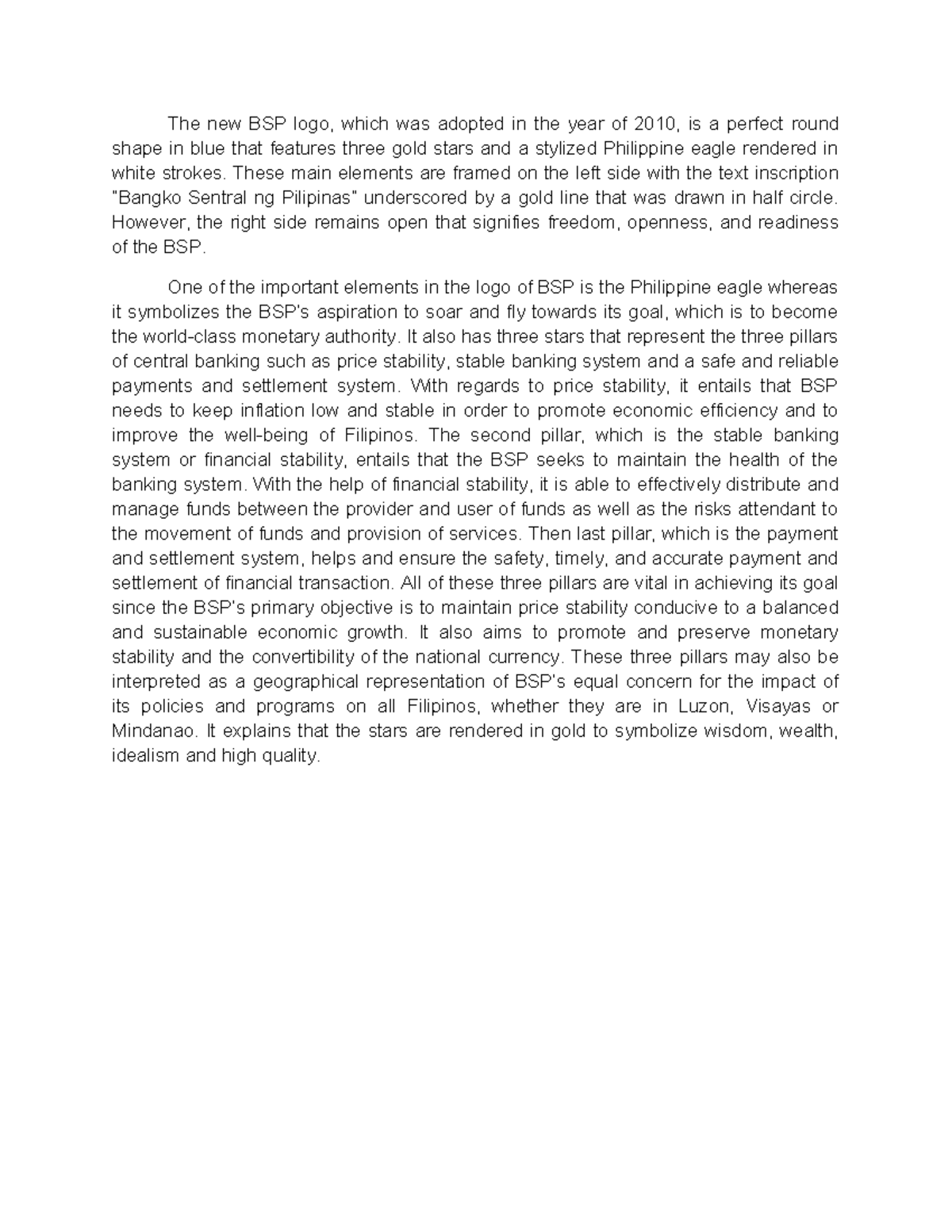 ACD2 The Central Bank - notes to look at - The new BSP logo, which was ...