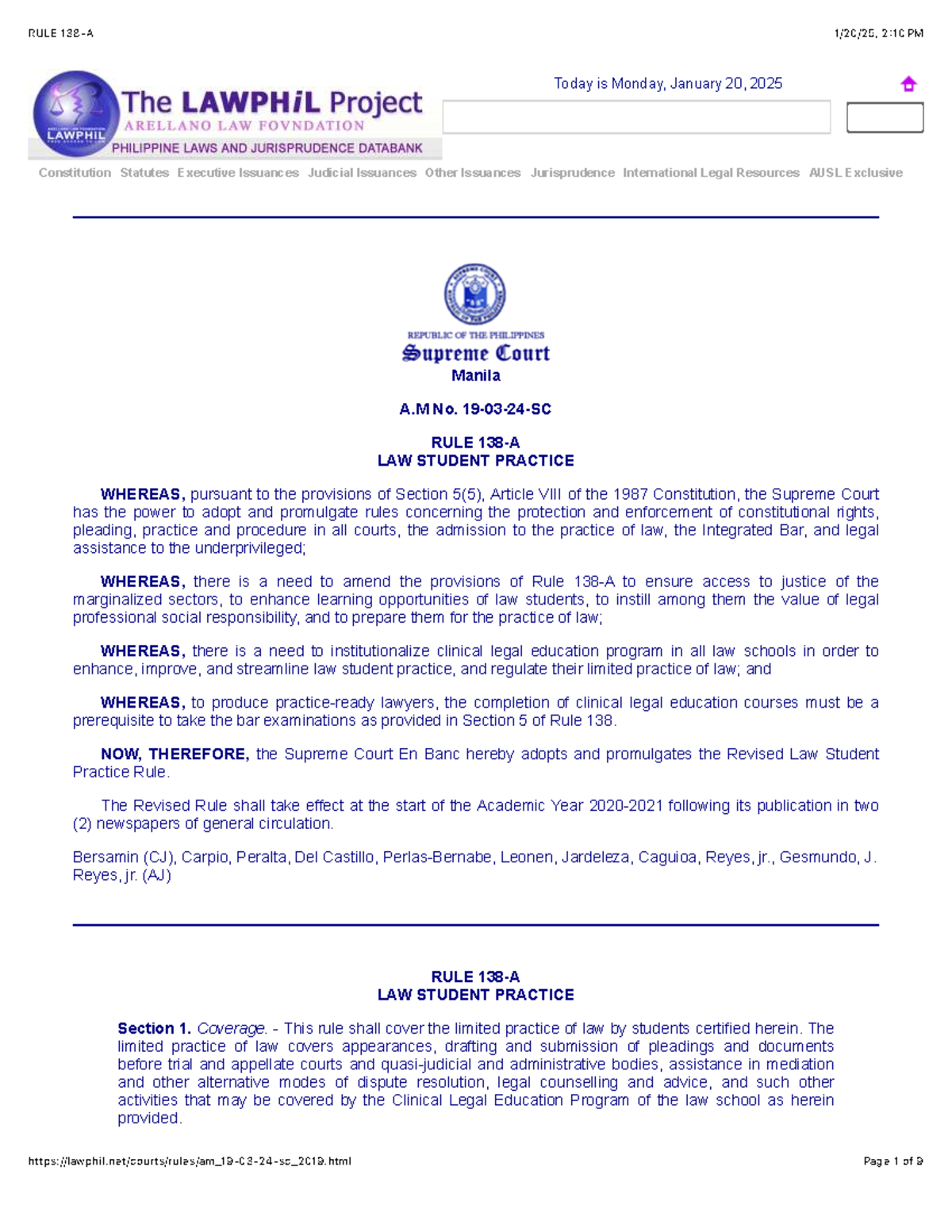 Revised Rule 138-A: Law Student Practitioner Guidelines and ...