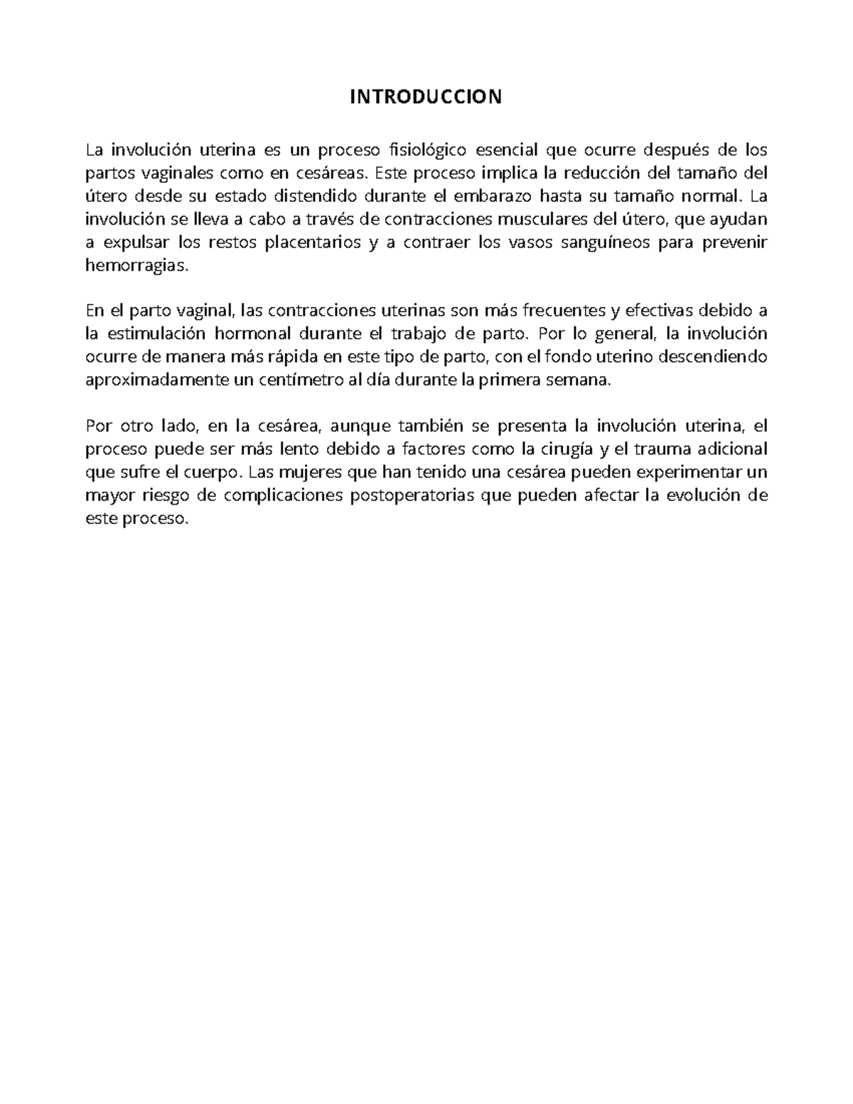 Evaluación de la Involución Uterina Postparto: Protocolo y ...