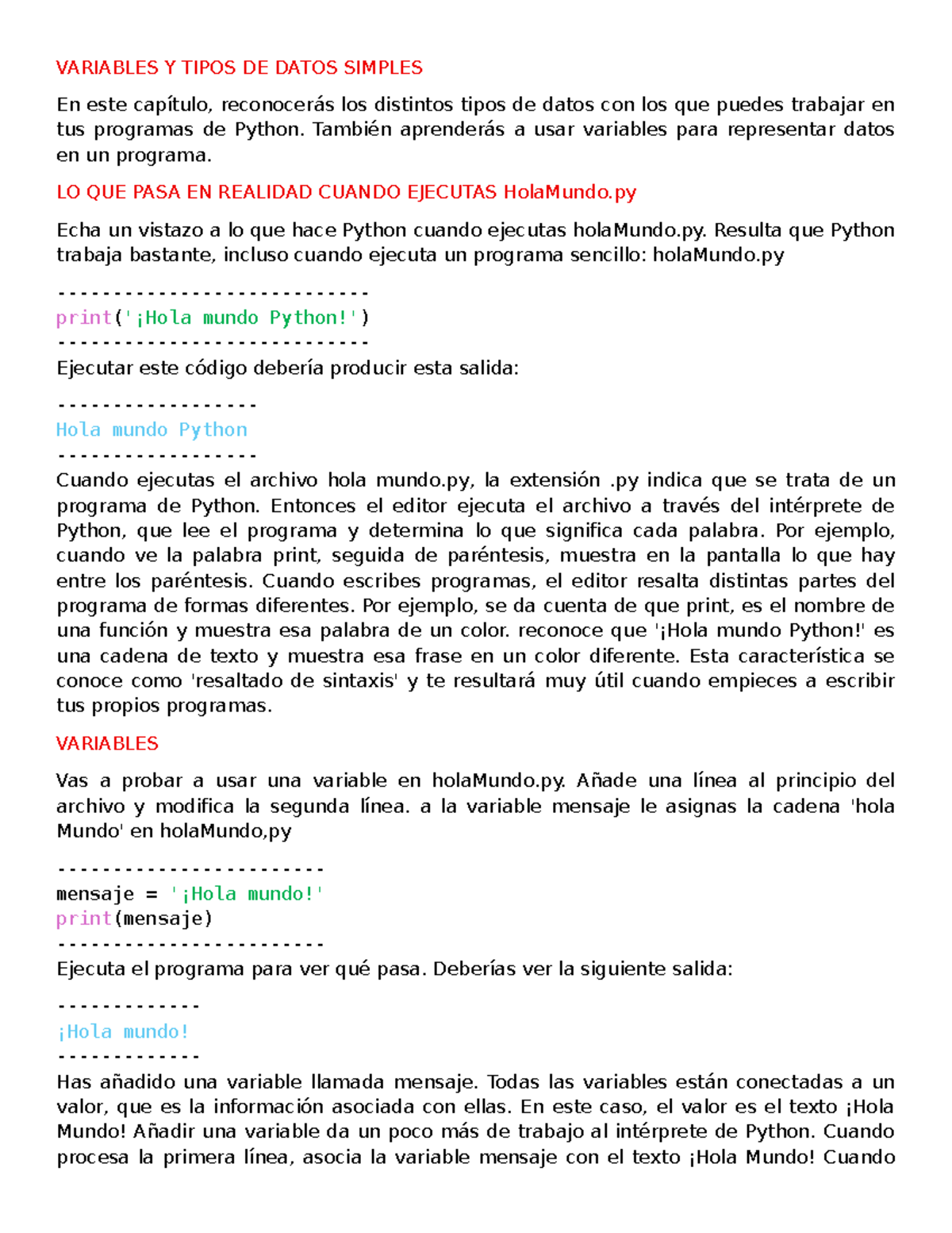 Tecnología 2 - Tareas: Variables y Tipos de Datos en Python - Studocu