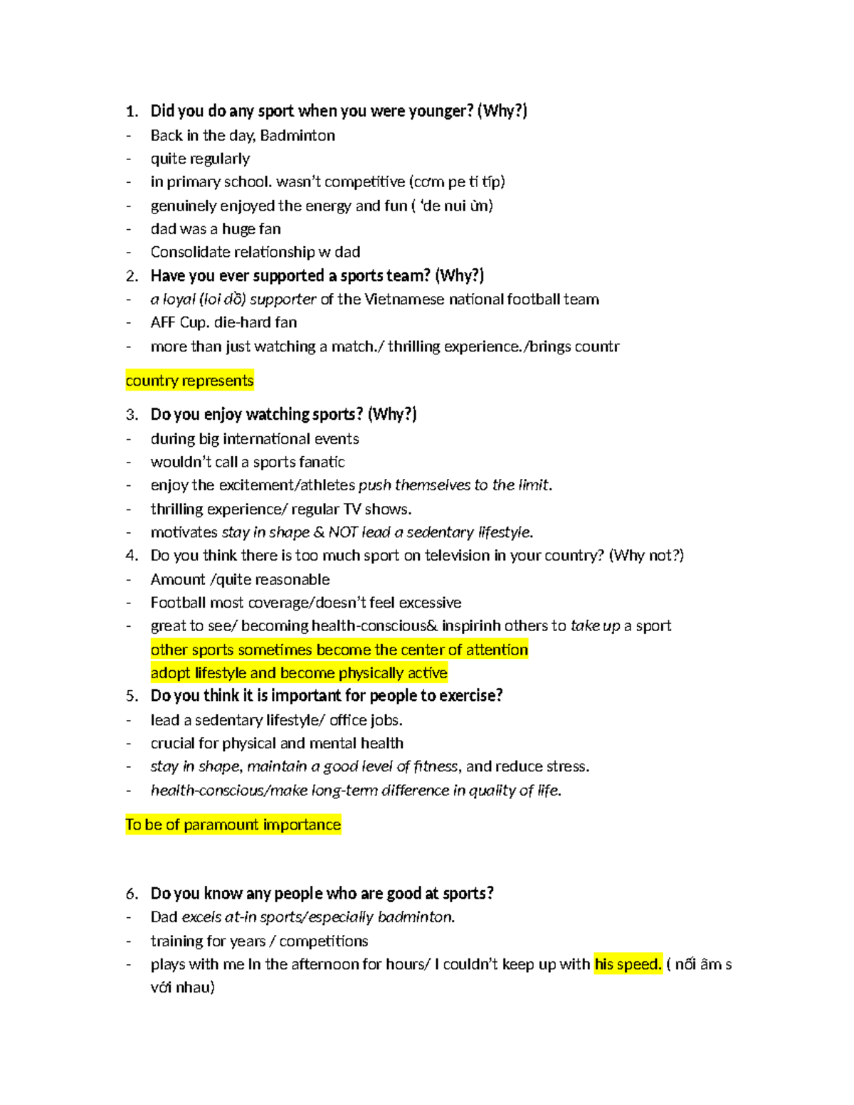IELTS Speaking Practice: Sports, Social Media & Personal Experiences ...