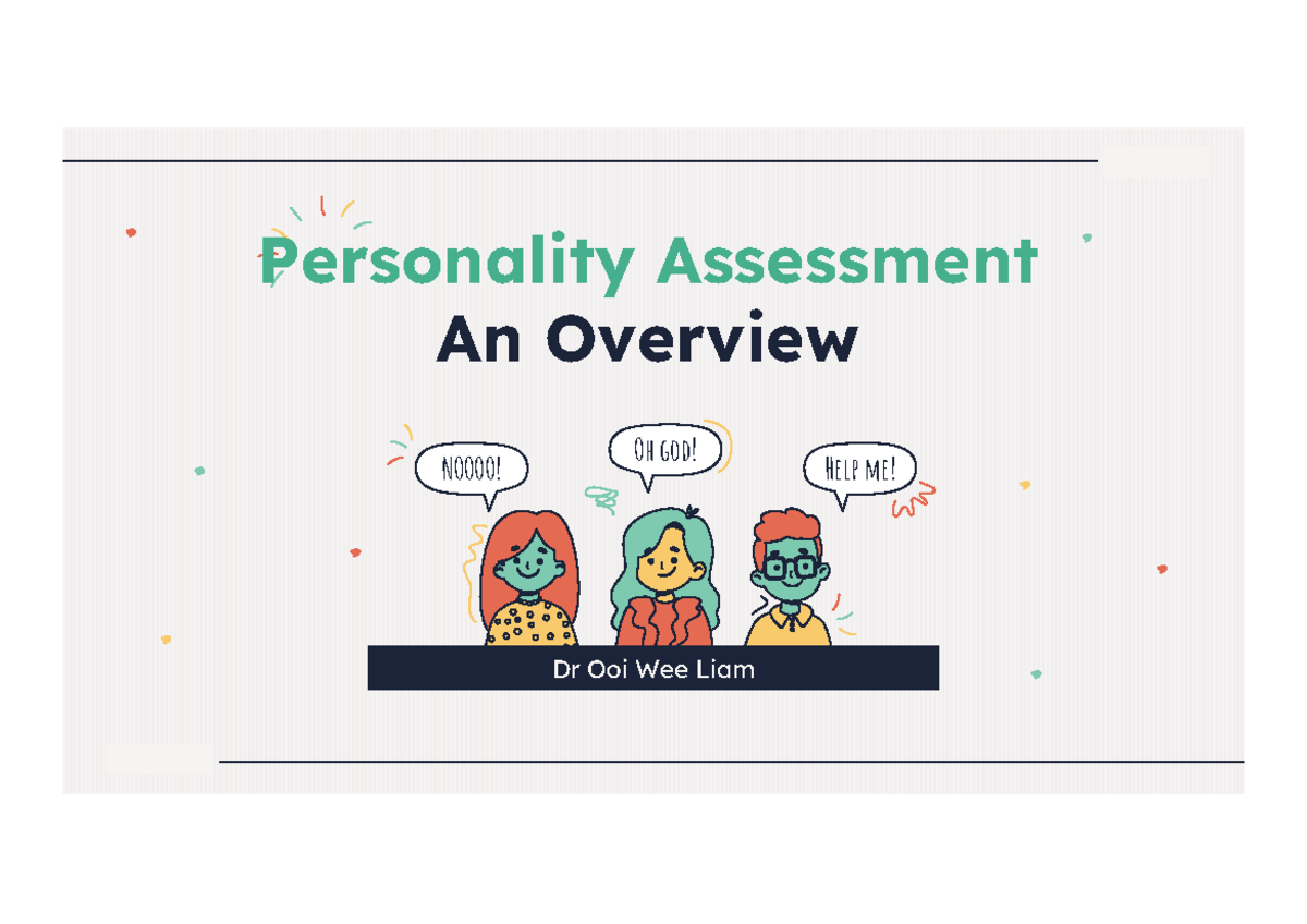 Lecture 5: Chapter 11 - Overview of Personality Assessment - Studocu