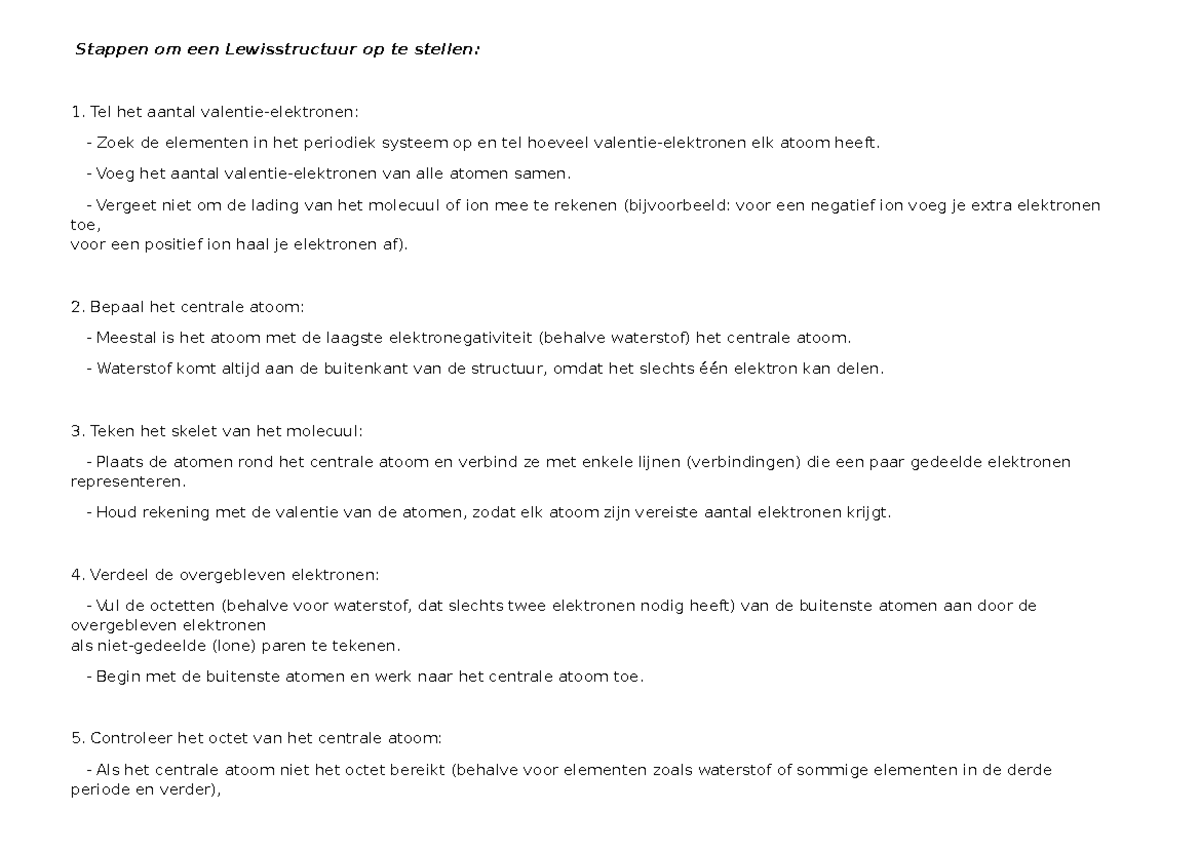 Stappen voor het Teken van Lewisstructuren in Chemie: Huidige en ...