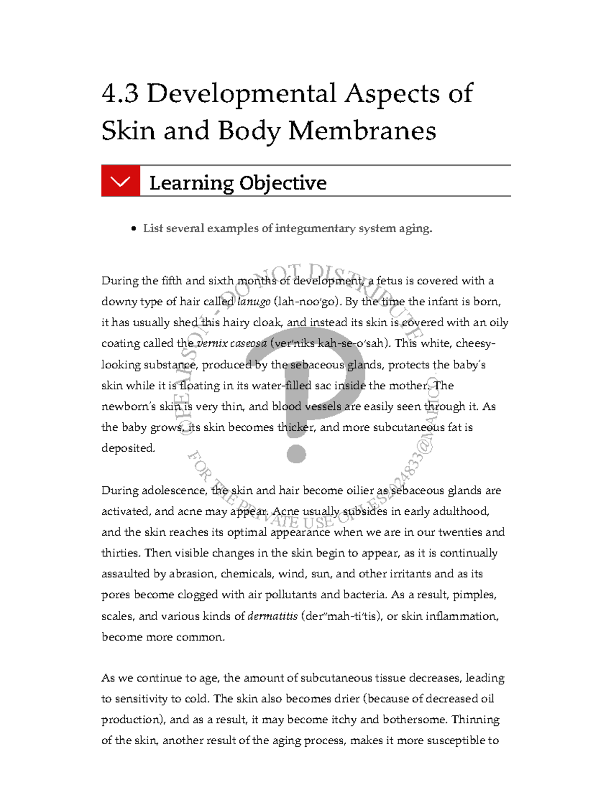 Aging Effects on the Integumentary System: Development & Changes - Studocu