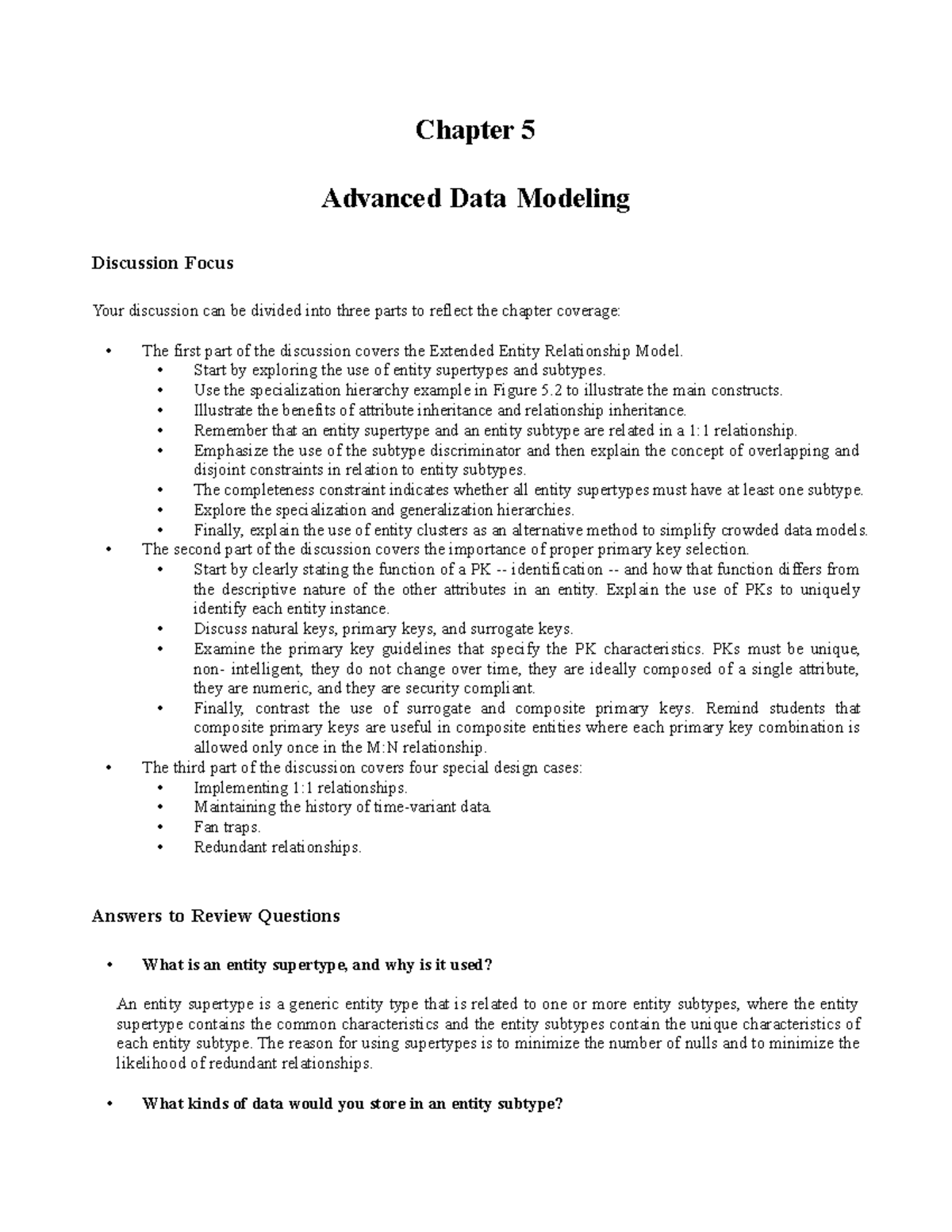 Chapter 05: Advanced Data Modeling Concepts and Techniques (IM-CH05) - Studocu