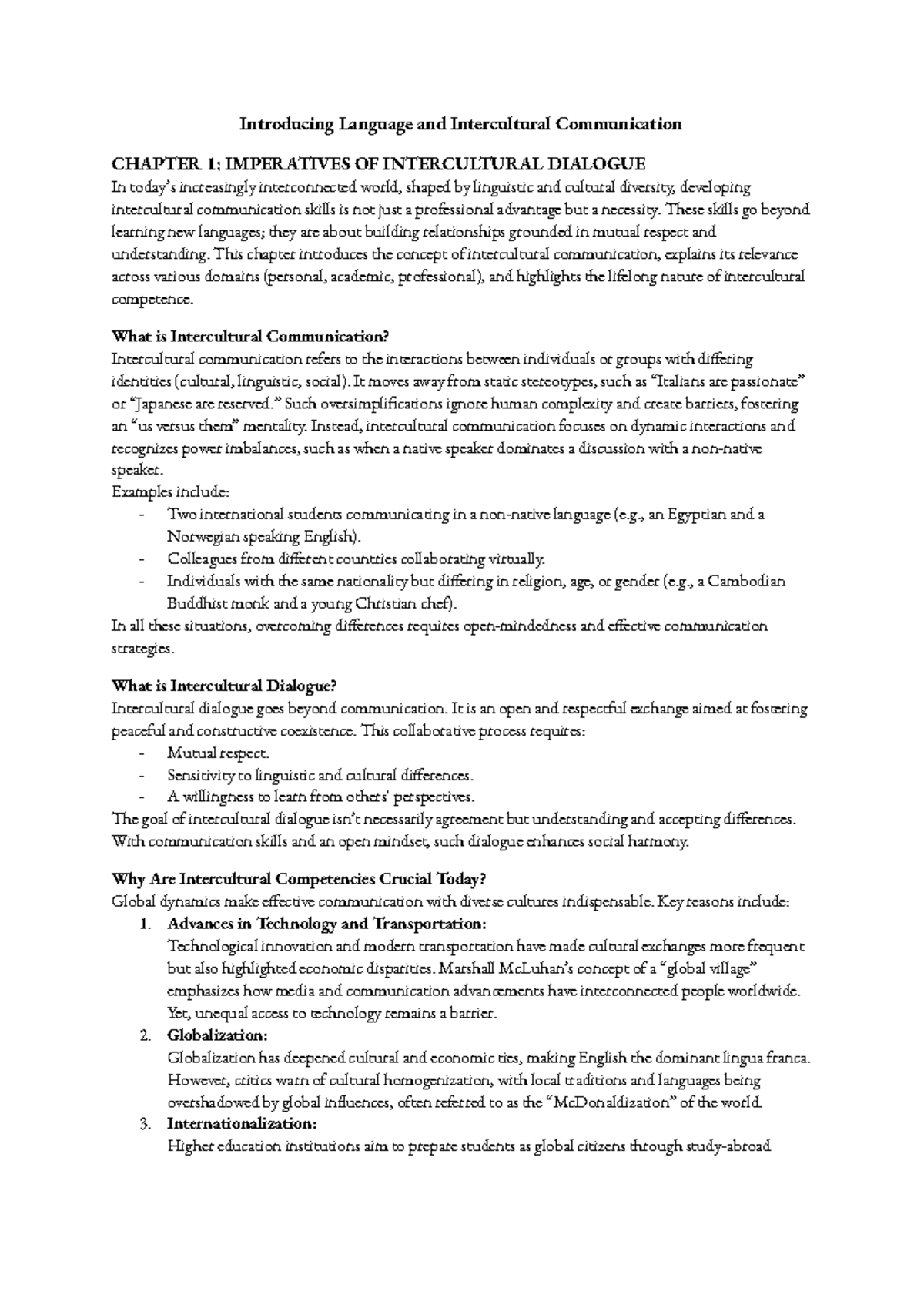 Inglese - Riassunto Introducing Language and Intercultural ...