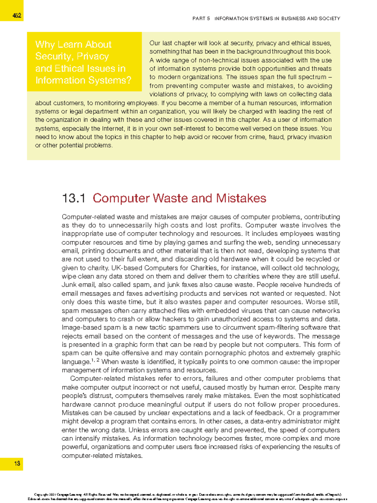 CHAPTER 13: Security, Privacy & Ethical Concerns in Information Systems ...