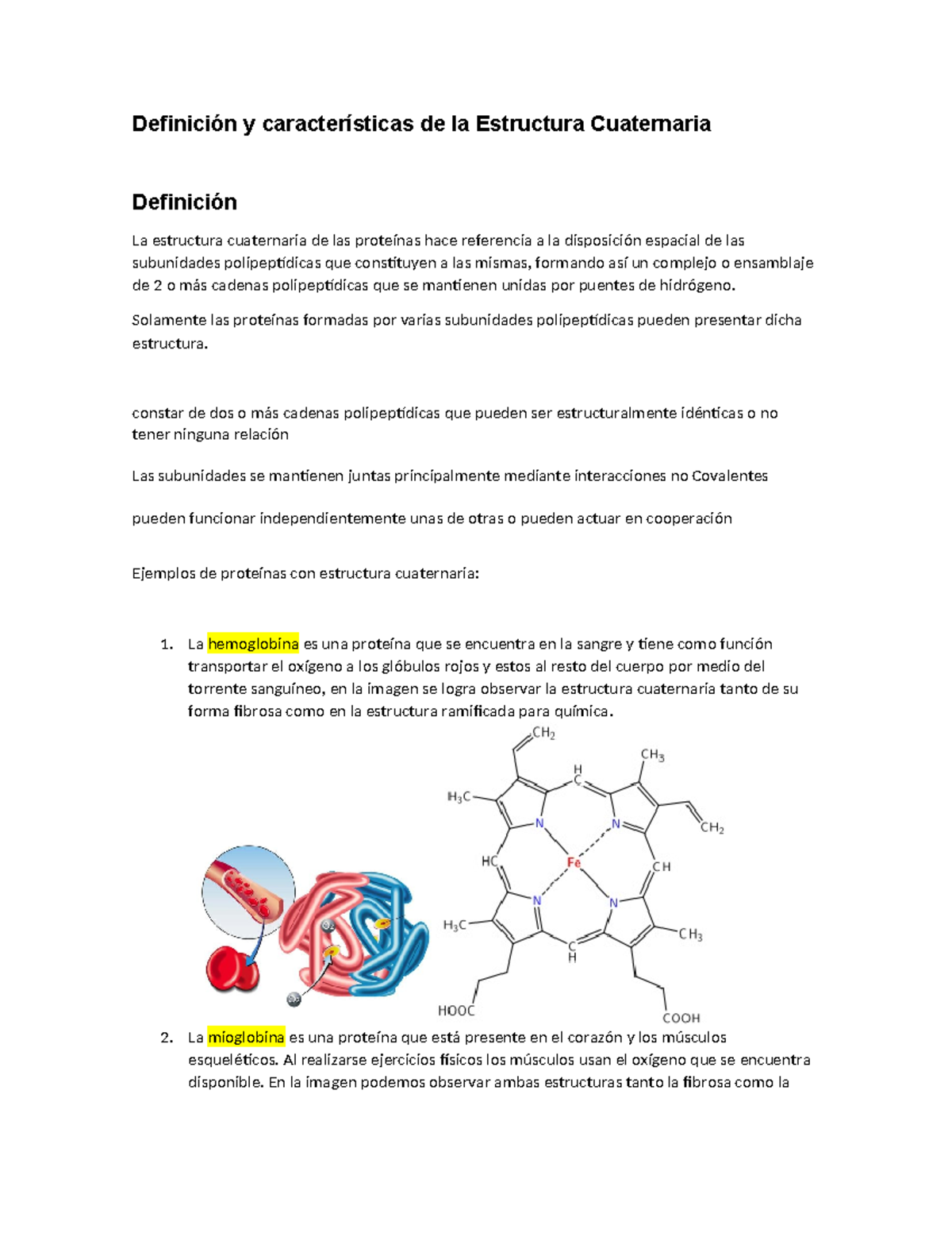 Estructura Cuaternaria de Proteínas: Definición y Características - Studocu