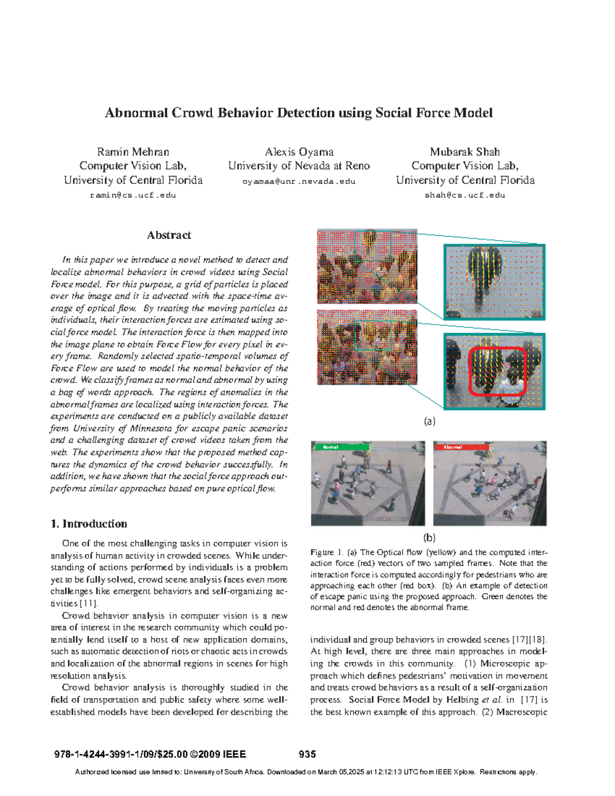 Abnormal Crowd Behavior Detection via Social Force Model (CSE 2023 ...
