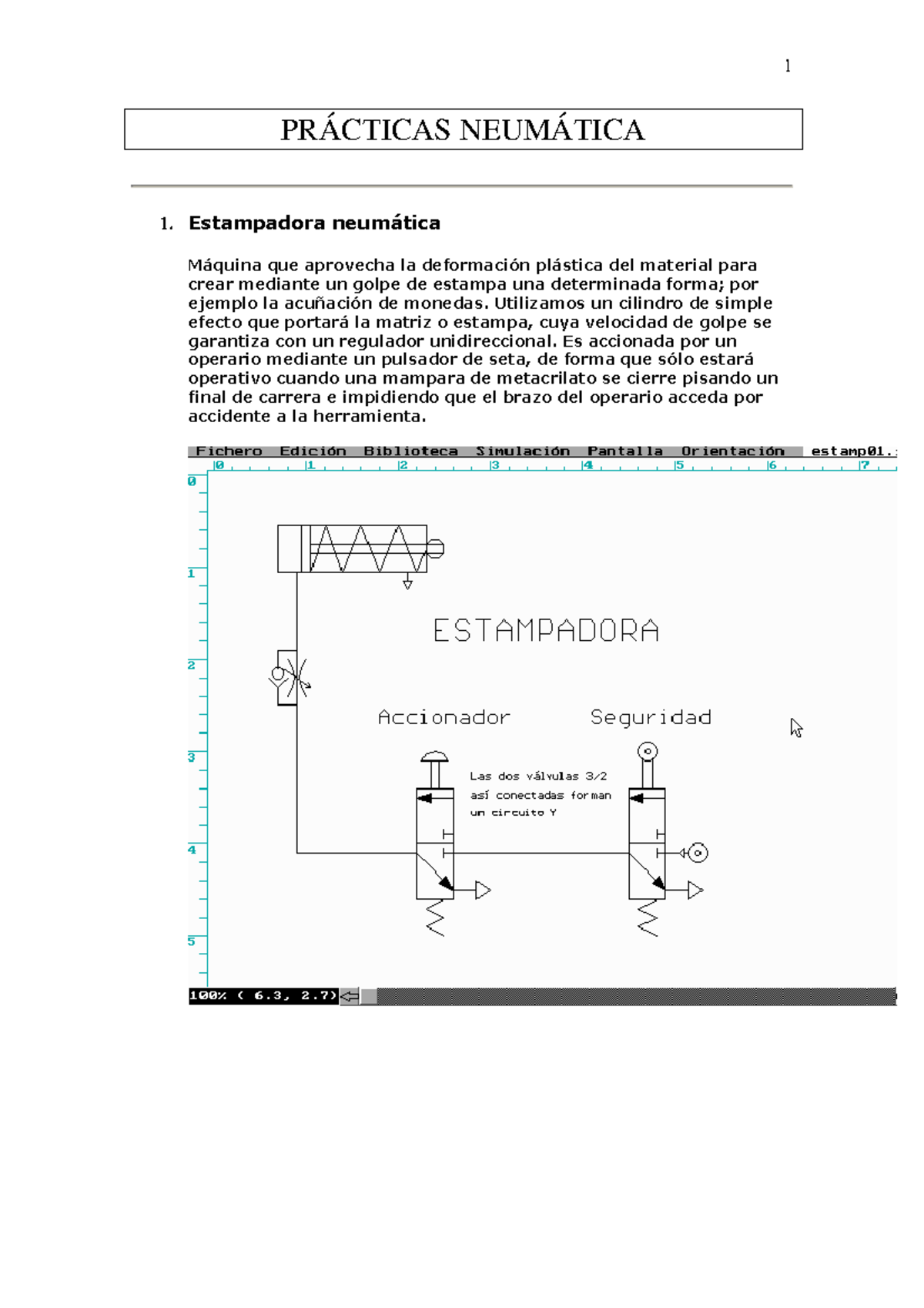 Prácticas de Neumática 1: Ejemplos y Aplicaciones Técnicas - Studocu