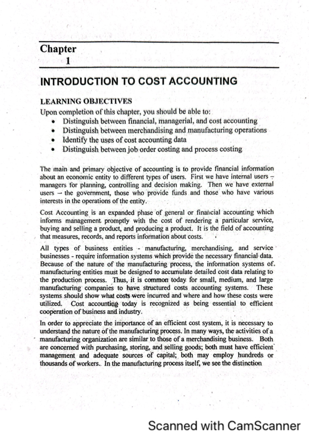 Chapter-1-Cost-Accounting - Chapter 1 INTRODUCTION TO COST ACCOUNTING ...