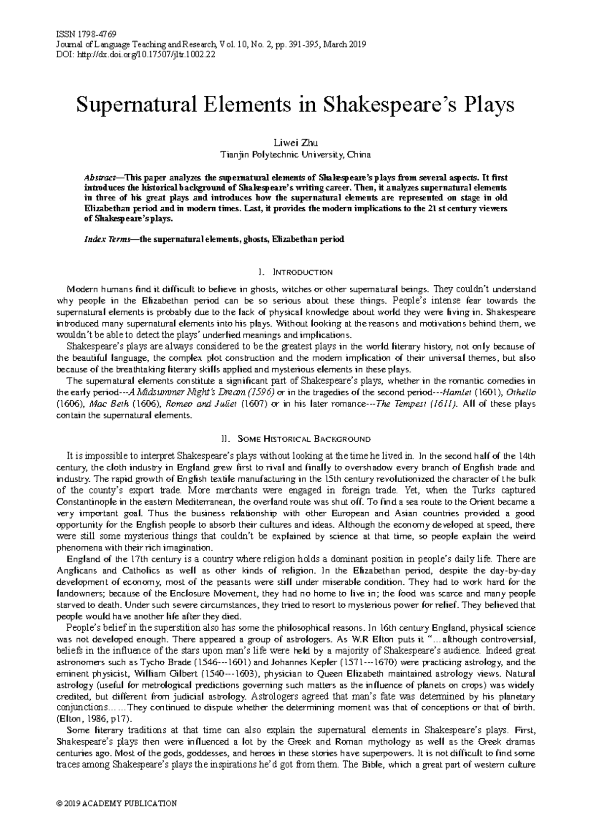 Supernatural Elements in Shakespeare’s Plays (ENG 101 - Essay Notes ...