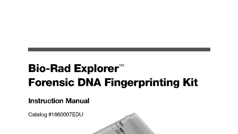 Forensic DNA Fingerprinting Kit Instruction Manual (Forensic Science ...