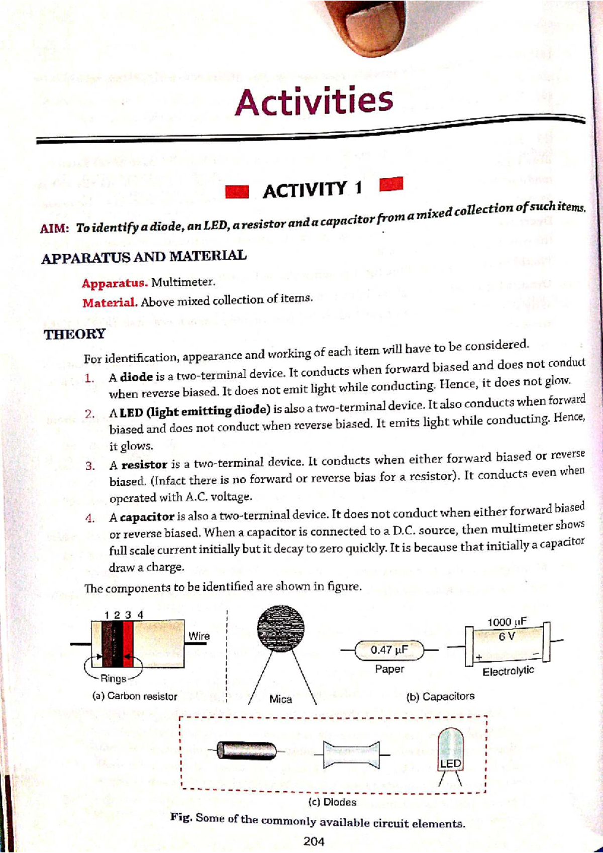 Activities EE 12th: Identifying Diodes, LEDs, Resistors, and Capacitors ...