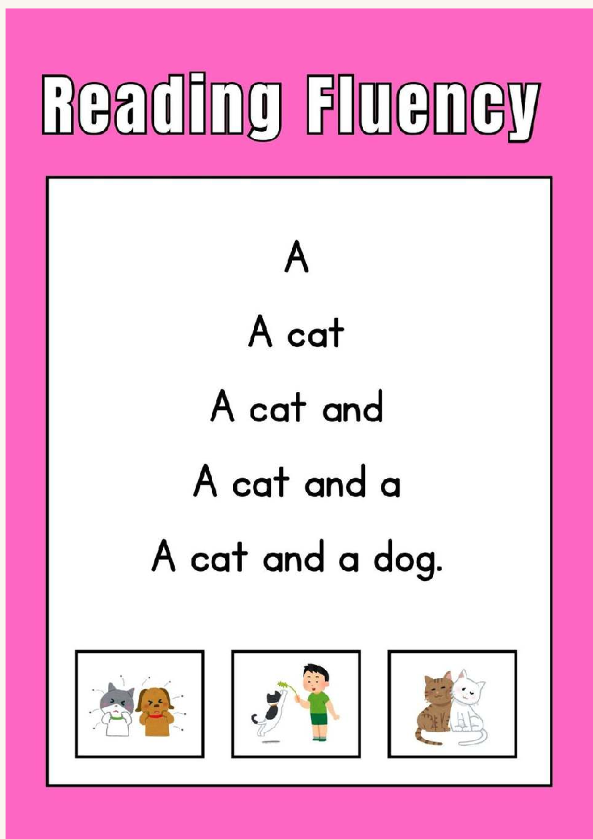 Reading Fluency Worksheet: Sight Words & Sentence Building for Kdg ...