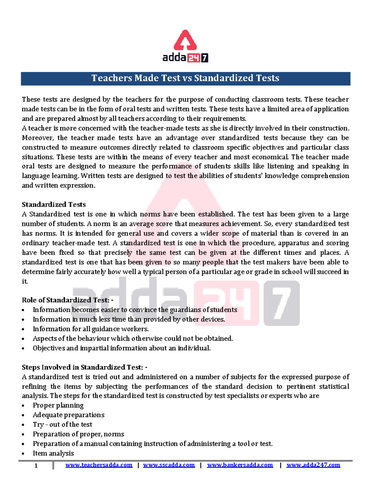 Formatting teaching mde test - 1 teachersadda | sscadda | bankersadda ...