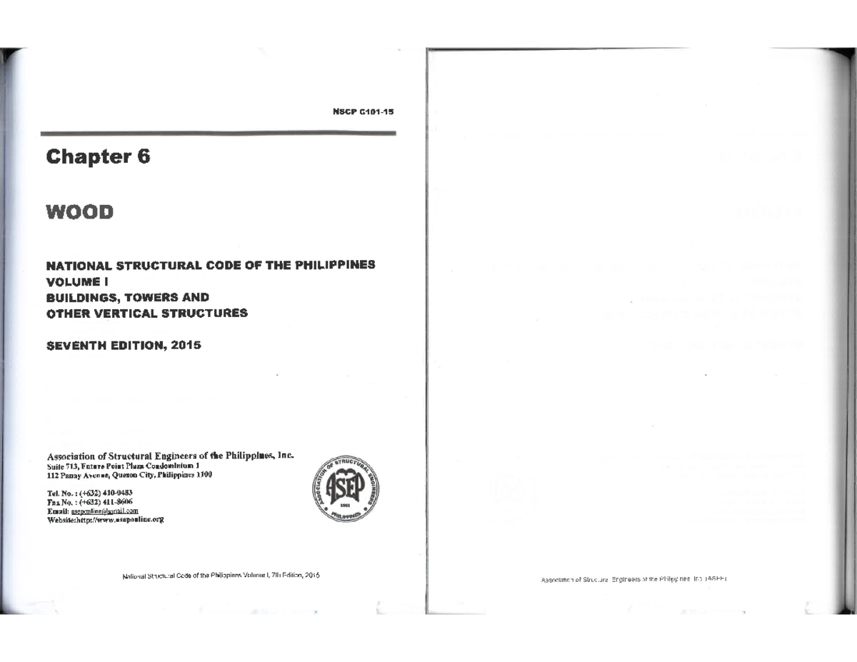 NSCP 2015 - Chapter 6: Wood Requirements and Design Guidelines - Studocu